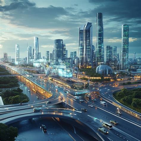 A Smart City Infrastructure With Advanced Traffic Management Systems Premium Ai Generated Image