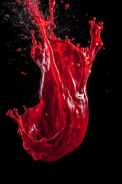 Premium AI Image A Red Splash Of Water With A Red Splash