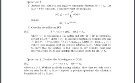 solved question 2 a assume that ф t is a non negative
