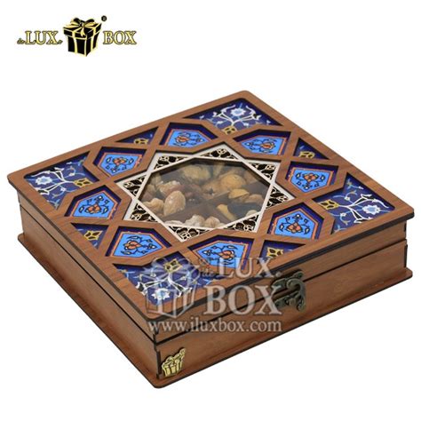 لوکس باکس جعبه آجیل و خشکبار چوبی مدل سنتی کلاسیک لوکس باکس کد Lb052