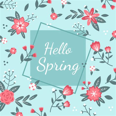 Hello Spring Background Vector 344511 Vector Art At Vecteezy