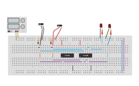 Circuit Design 1x2 Demultiplexer Tinkercad