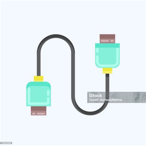 아이콘 케이블 컴퓨터 구성 요소 기호에 적합합니다 플랫 스타일 편집 가능한 간단한 디자인 디자인 템플릿 벡터 간단한 그림 0명에 대한 스톡 벡터 아트 및 기타 이미지