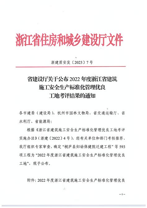贺我公司有两个项目获得浙江省建筑施工安全生产标准化管理优良工地奖 浙江华厦建设管理项目有限公司