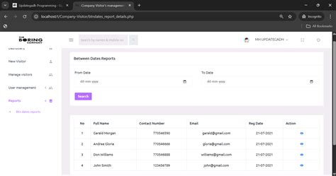 Company Visitor Management System In Php With Mysql Full Project Guide