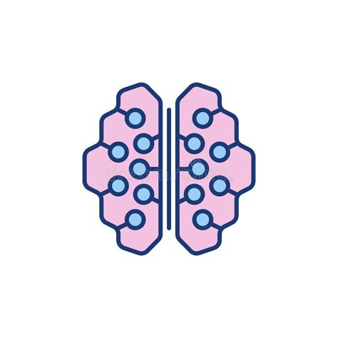 Neuron Connections In Human Brain Colored Vector Icon Stock Vector