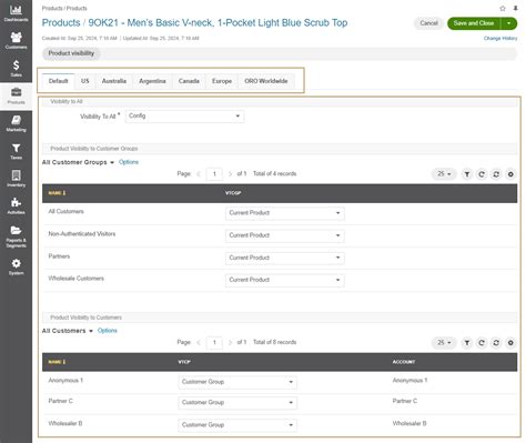 Manage Product Visibility Orocommerce Orocrm And Oroplatform Documentation