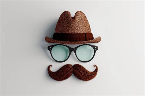 Premium Photo Happy Fathers Day Background With Dad From Hatglasses And Mustache