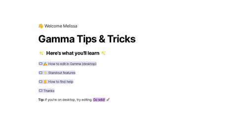 Gamma Tips And Tricks