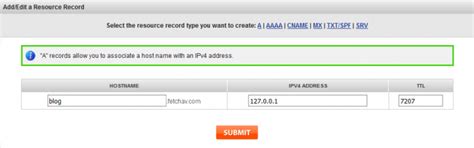 adding subdomain to an ip address write
