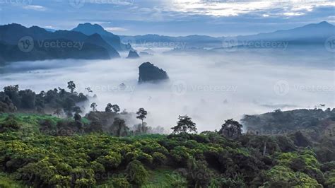 Aerial View Of Phu Lanka National Park Phayao Province North Of