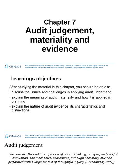 Auditing Ch 7 Audit Judgement Materiality And Evidence Pdf Audit