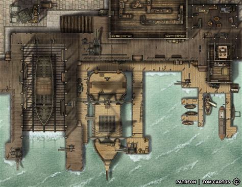 Anglers Wharf Free Version Tom Cartos Fantasy City Map Dnd