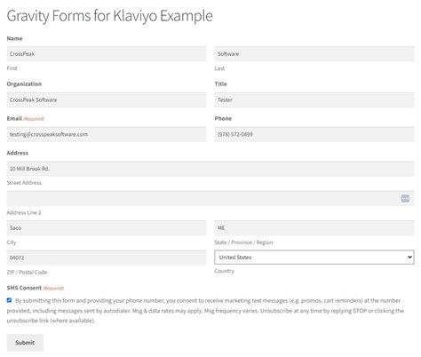 Gravity Forms For Klaviyo Crosspeak