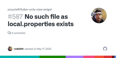 No Such File As Localproperties Exists · Issue 587 · Juicycleffflutter Unity View Widget · Github