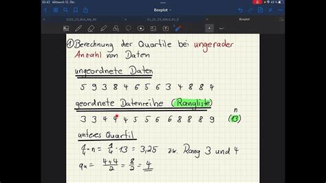 Unteres Und Oberes Quartil Bestimmen Youtube
