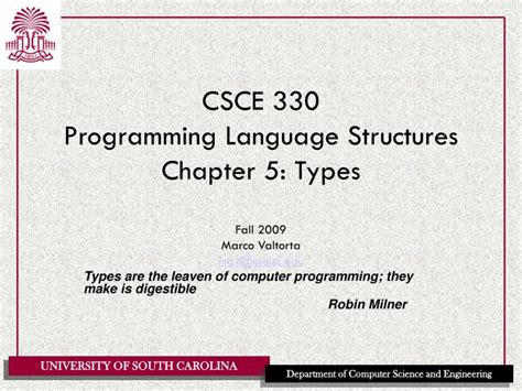 Ppt Csce 330 Programming Language Structures Chapter 5 Types