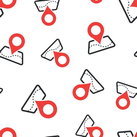 Pin Map Icon Seamless Pattern Background Gps Navigation Concept Vector