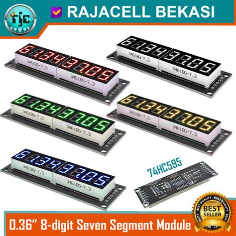 Jual Module Seven Segment 8 Digit 0 36 Tm1637 Led 7 Segment Display Rgbyw Putih Kota Bekasi