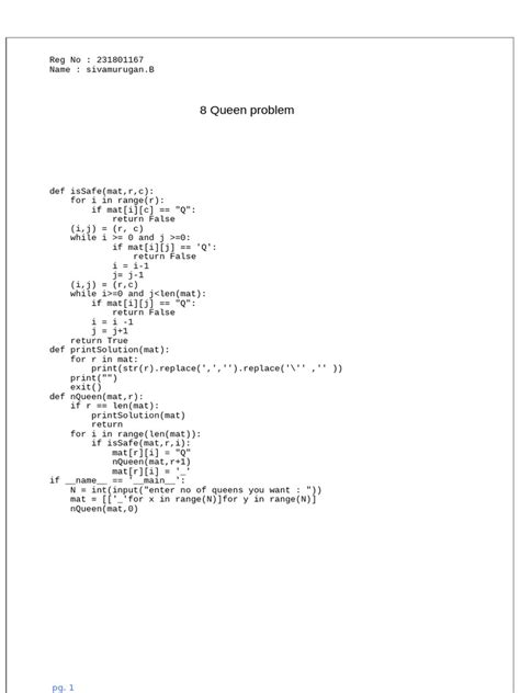8 Queen Problem Pdf