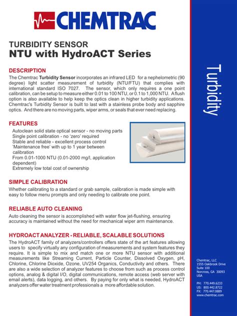 Turbidity Sensor Data Sheet 042922 Pdf