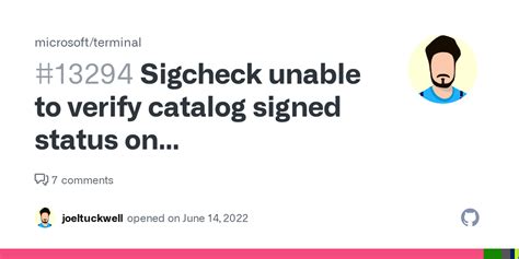 Sigcheck Unable To Verify Catalog Signed Status On OpenConsoleProxy Dll Issue 13294