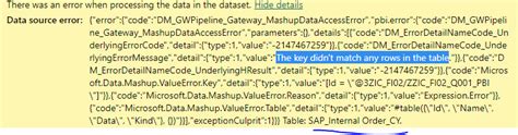 The Key Didnt Match Any Rows In The Table Error I Microsoft Fabric Community