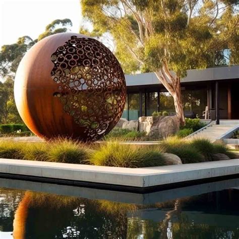 Large Metal Ball Sculpture Corten Salestatue