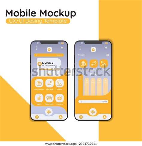 Colored Mobile App Mockup Templates Vector Stock Vector Royalty Free 2324739911 Shutterstock