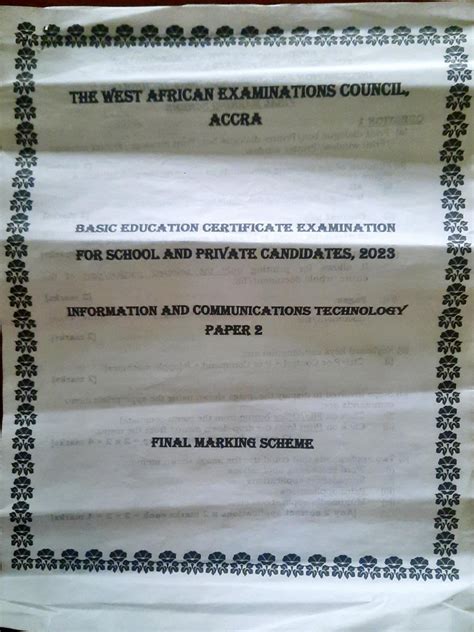Marking Scheme Bece 2023 Pdf