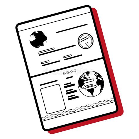 Isolated Monochrome Travel Passport Icon Vector Stock Vector