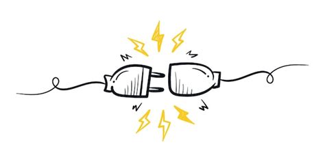 Premium Vector Plug Inserting Into Electric Outlet Line Hand Drawn