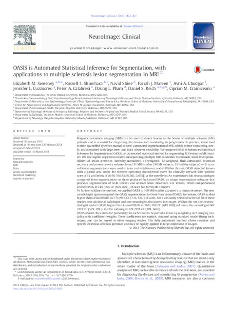 Pdf Automated White Matter Lesion Segmentation In Mri Using Box