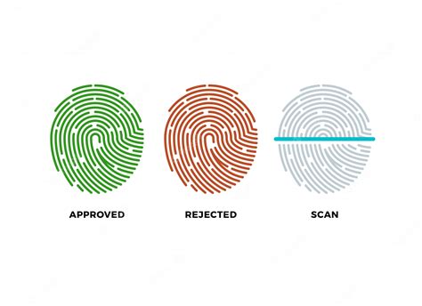 Premium Vector Fingerprint Thumbprint Icons Set Approved Rejected And Scan Symbols
