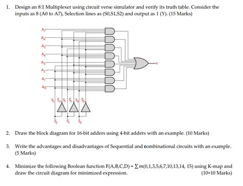 Solved Design An 8 1 Multiplexer Using Circuit Verse Chegg Com