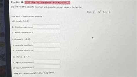 Solved Point Find The Absolute Maximum And Absolute Chegg