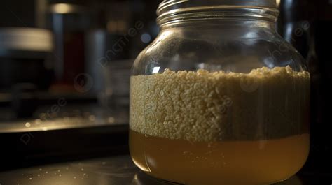 갈색 액체가 있는 조리대 위의 빈 병 효모의 그림 배경 일러스트 및 사진 무료 다운로드 Pngtree