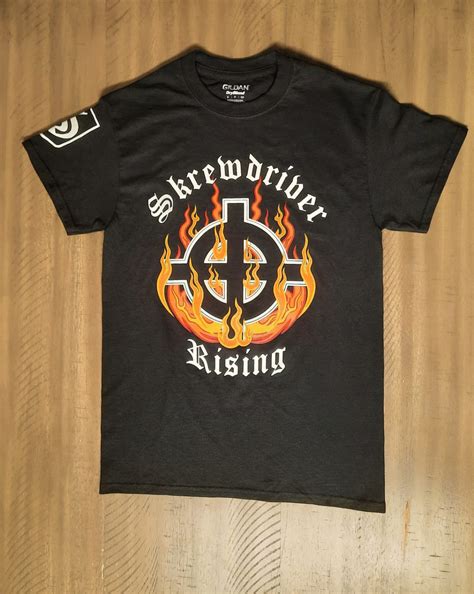 Skrewdriver Rising T Shirt Black Tinnitus Records