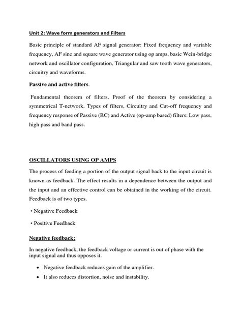 Op Amp Paper 8 Unit 1 Pdf Operational Amplifier Electronic Oscillator