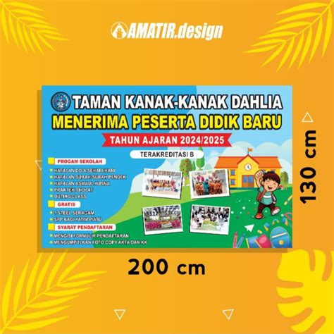 Jual Banner Ppdb Tk Paud 130x200 Cm Shopee Indonesia