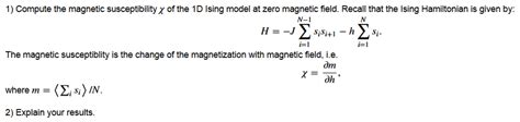Solved Compute The Magnetic Susceptibility Of The D Chegg