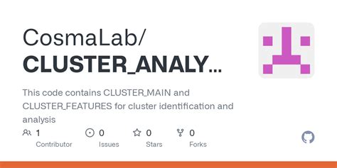 Github Cosmalabclusteranalysis This Code Contains Clustermain And