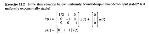 Solved Exercise 122 ﻿is The State Equation Below Uniformly