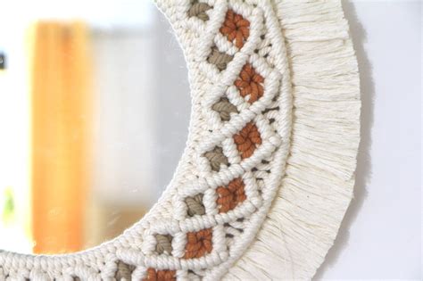 Boho Macrame Mirror Boho Wall Mirror Woven Wall Decor Macraweave