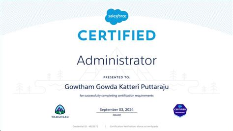 Gowtham Gowda Katteri Puttaraju On Linkedin Salesforcecertified