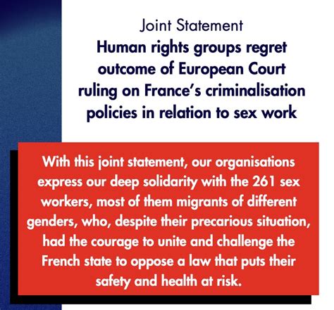Joint Statement Human Rights Groups Regret Outcome Of European Court Ruling On Frances