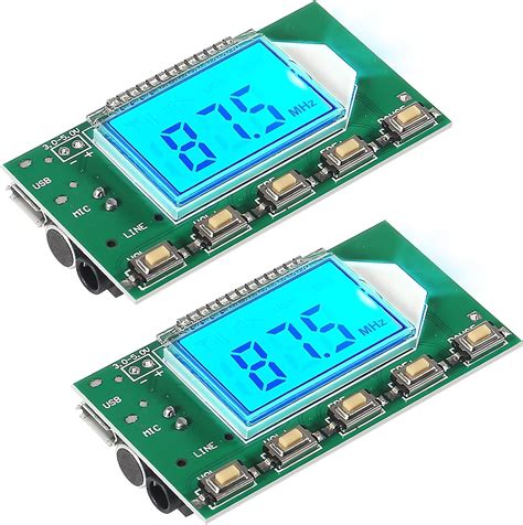 2pcs Dc 3v 5v Fm Transmitter Module Dsp Pll 87 108mhz Stereo Digital Wireless