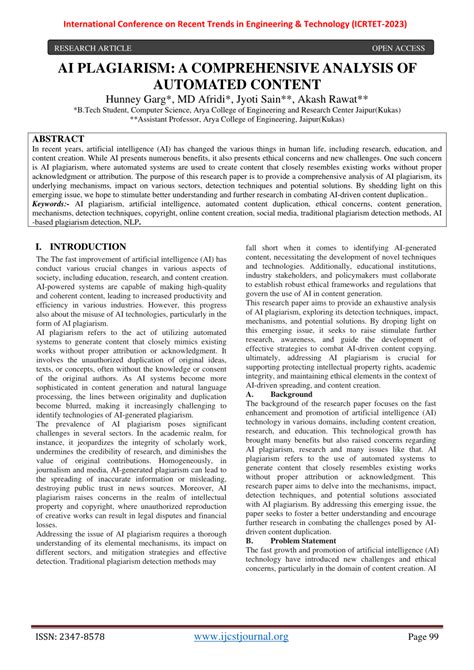 Pdf Ai Plagiarism A Comprehensive Analysis Of Automated Content