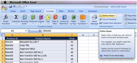 how to use the excel vlookup function for a range of unknown size