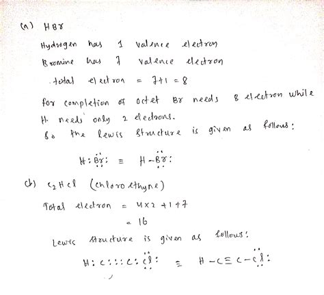 [solved] Draw A Valid Lewis Structure Of Hbr And C2hcl Course Hero